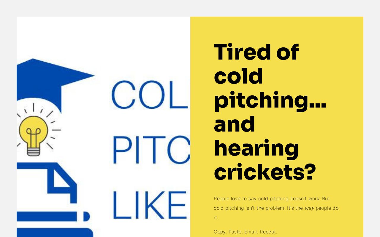 Cold Pitch Like a Boss